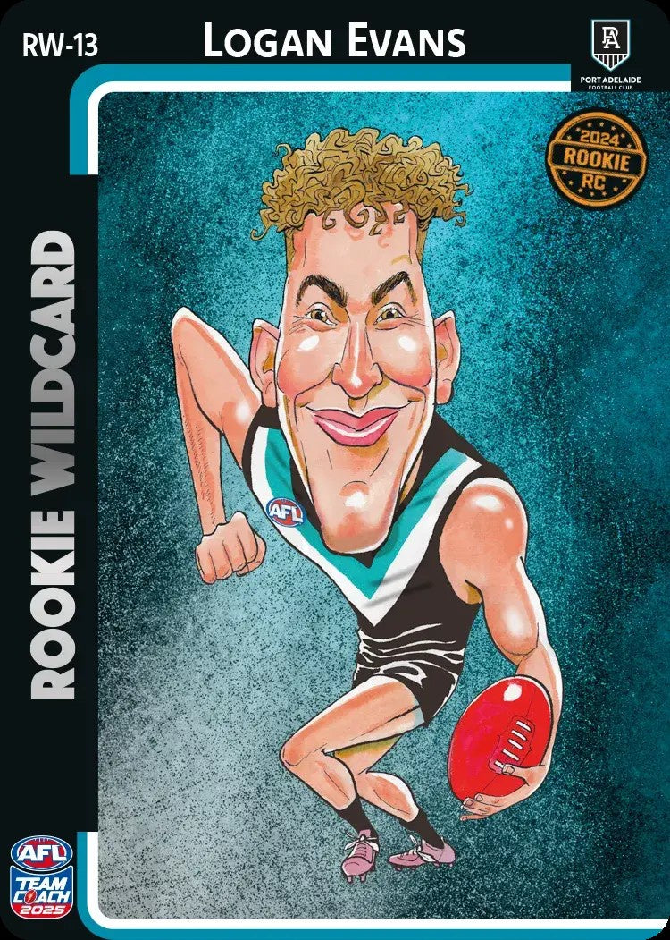 Logan Evans, TEAM Rookie Wildcard, 2025 Teamcoach AFL – Ja Ja's Collectables