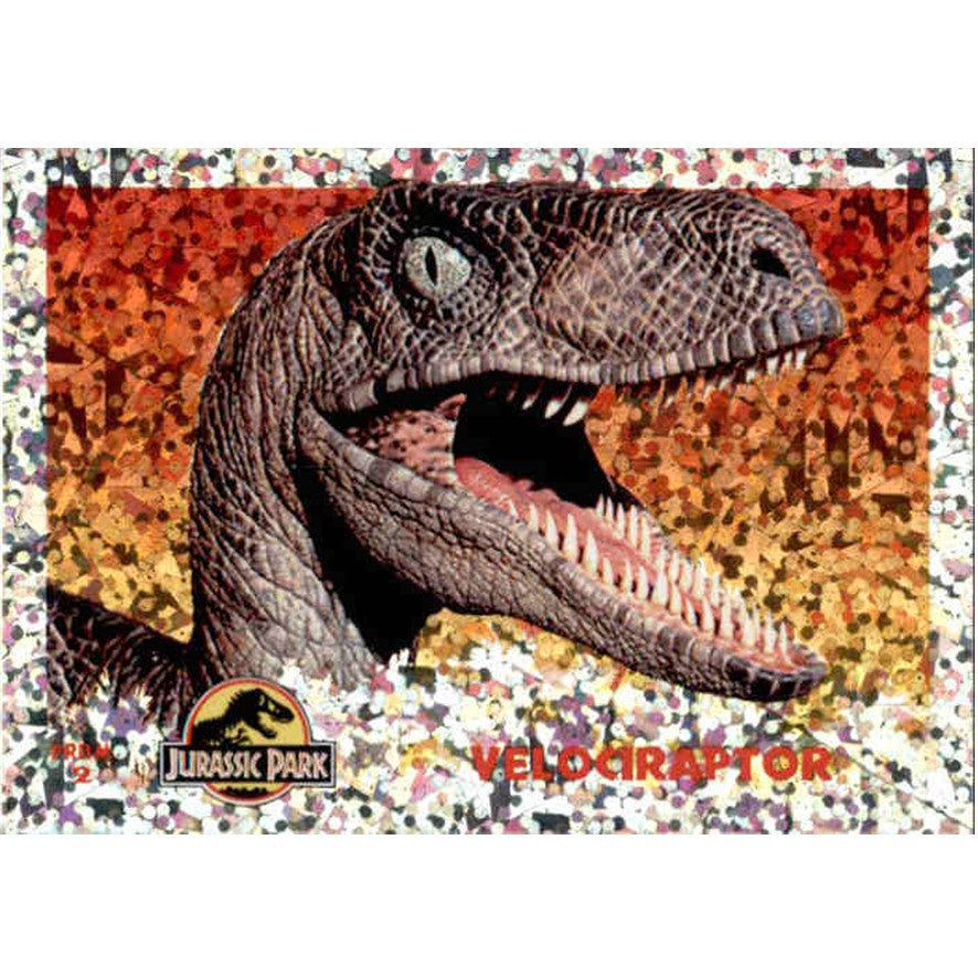 Velociraptor, Prism Card, 1993 Dynamic Jurassic Park – Ja Ja's Collectables