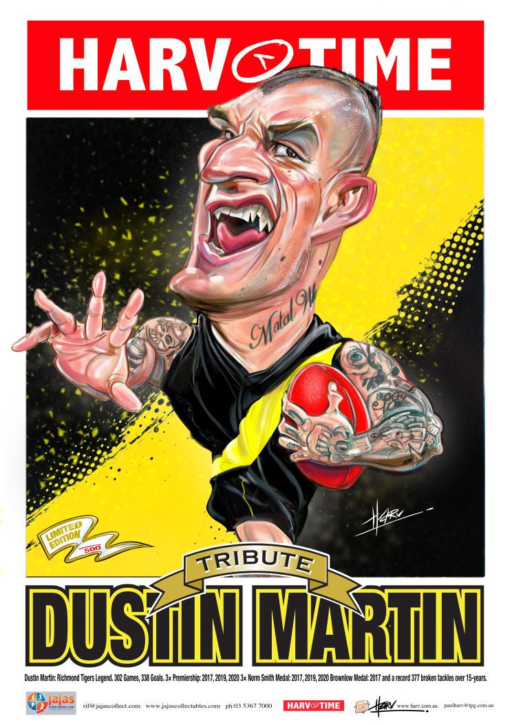 Dustin Martin, LEGEND, Harv Time Poster — Ja Ja's Collectables