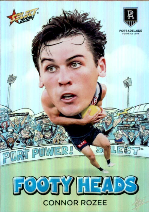 Connor Rozee, FH65, Footy Heads, 2024 Select AFL Footy Stars — Ja Ja's Collectables