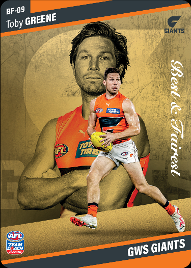 Toby Greene, BF-09, GOLD Best & Fairest, 2024 Teamcoach AFL — Ja Ja's ...