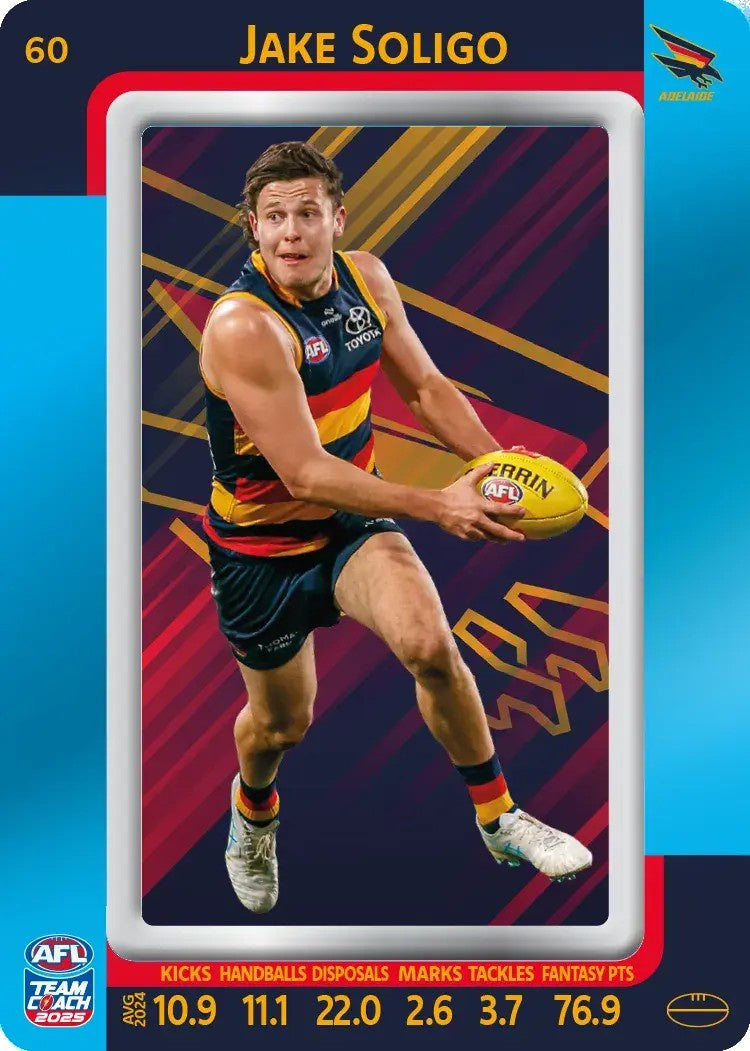 Jake Soligo, #60, Blue Parallel, 2025 Teamcoach AFL — Ja Ja's Collectables