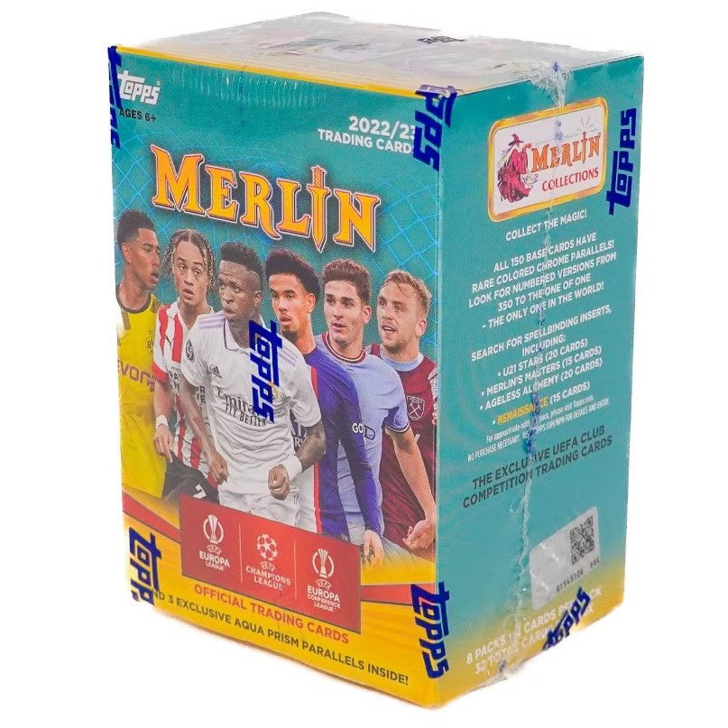 2022-23 Topps UEFA Club Competitions Merlin Chrome Soccer 8-Pack Blast ...