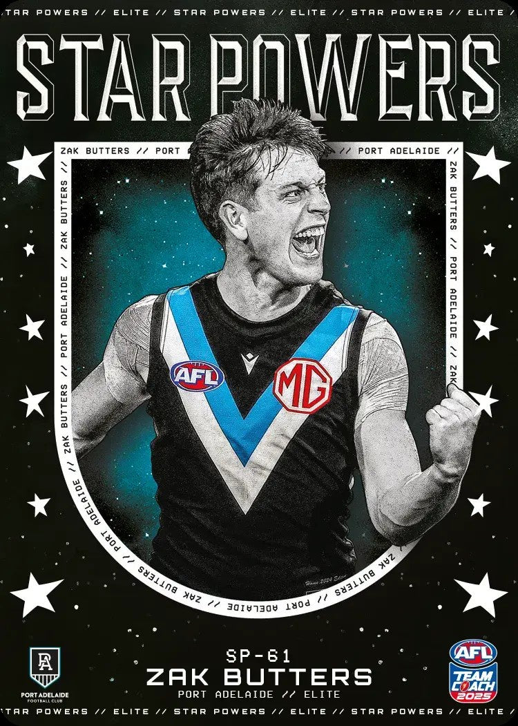 Zak Butters, SP-61, Star Powers, 2025 Teamcoach AFL — Ja Ja's Collectables