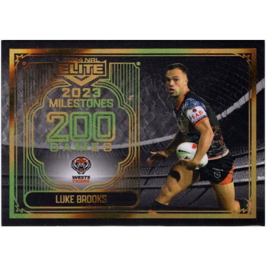 Luke Brooks, 200 Games Case Card, 2024 TLA Elite NRL Rugby League — Ja ...