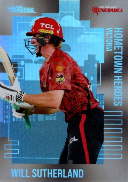 #002 Will Sutherland, Hometown Heroes Silver, 2024-25 TLA CA Cricket T ...