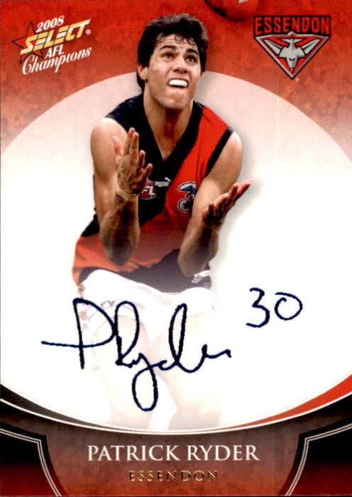 Patrick Ryder, Blue Foil Signature, 2008 Select AFL Champions — Ja Ja's ...
