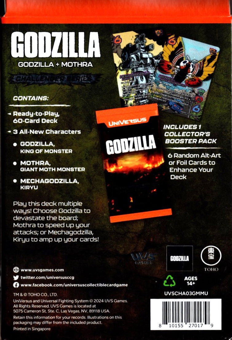 Godzilla UniVersus Challenger Series - 2 Deck Set — Ja Ja's Collectables