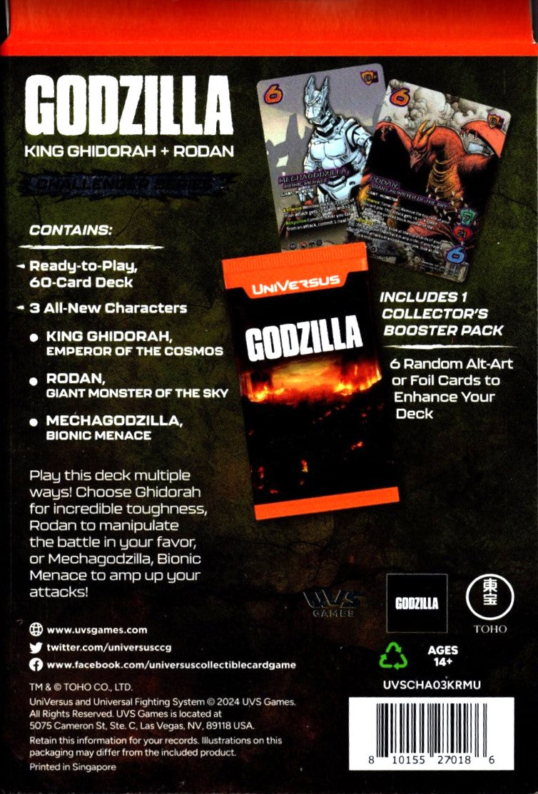 Godzilla UniVersus Challenger Series - 2 Deck Set — Ja Ja's Collectables