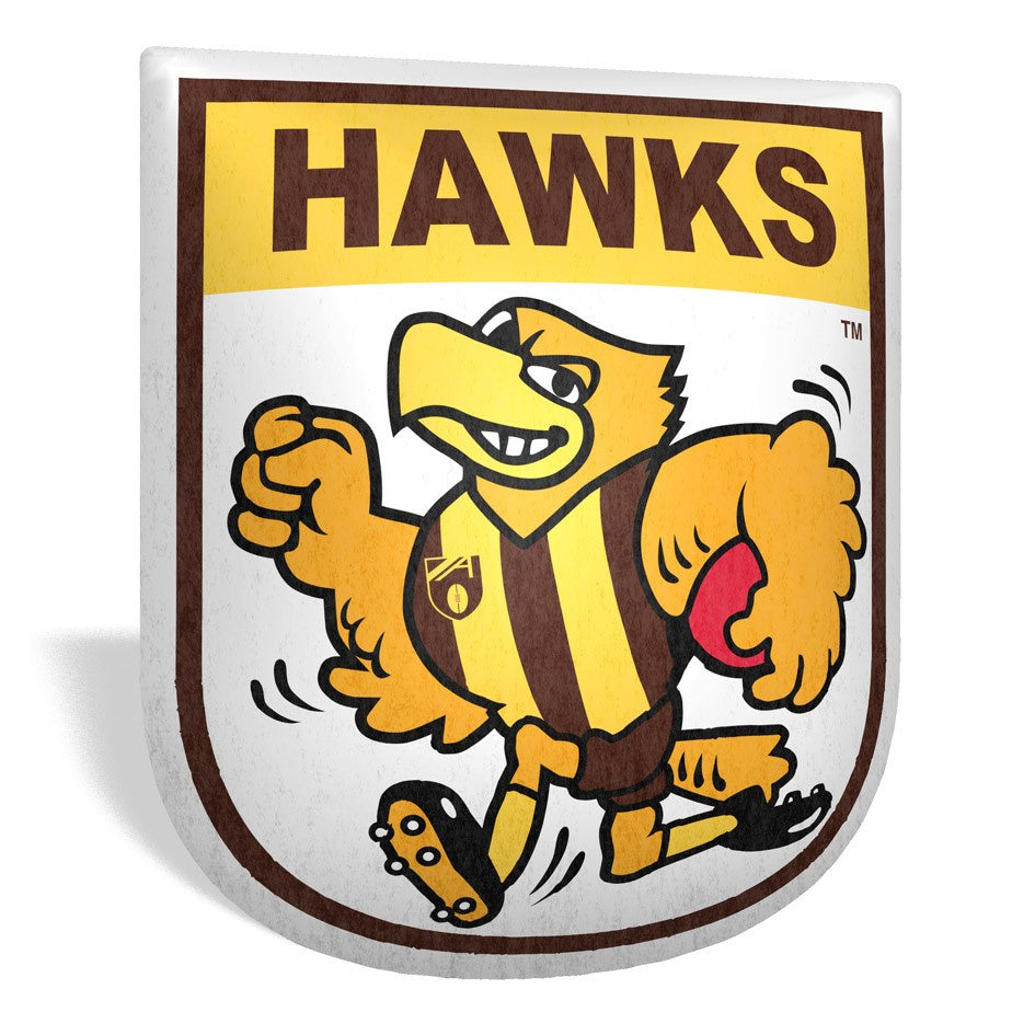 Hawthorn Hawks Retro Mascot Shaped Cushion — Ja Ja's Collectables