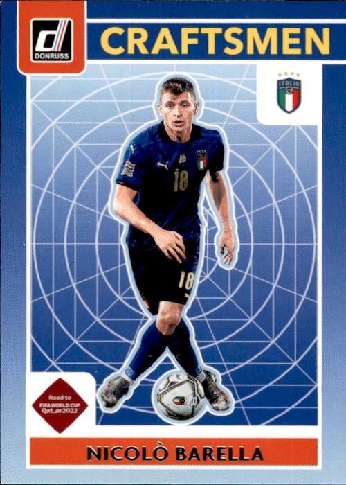 Nicolo Barella, Craftsmen, 2021-22 Panini Donruss Soccer Road To FIFA ...
