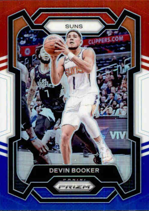 Devon Booker, Red White Blue Prizm, 2023-24 Panini Prizm Basketball NB ...