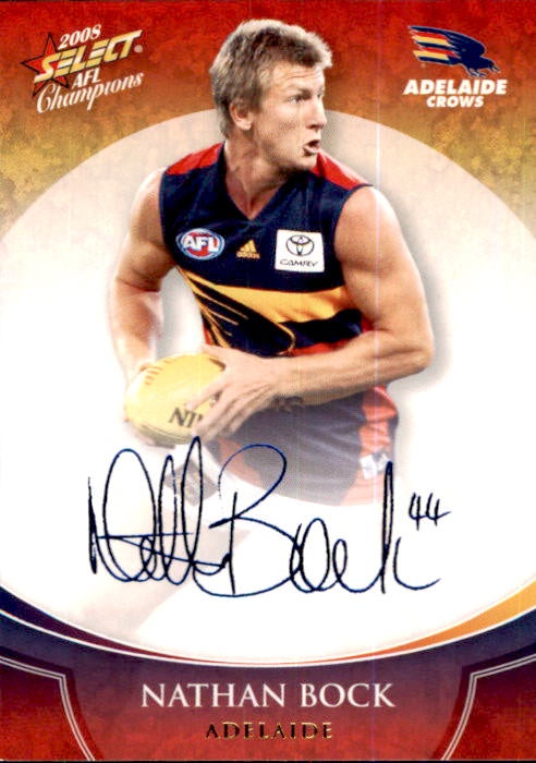 Nathan Bock, Blue Foil Signature, 2008 Select AFL Champions — Ja Ja's ...