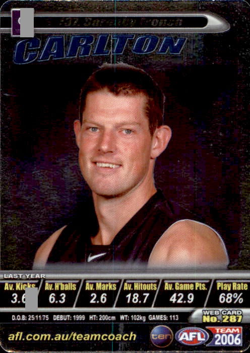 Barnaby French, Silver, 2006 Teamcoach AFL – Ja Ja's Collectables