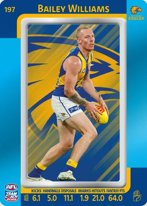 Bailey Williams, #197, Blue Parallel, 2025 Teamcoach AFL – Ja Ja's ...