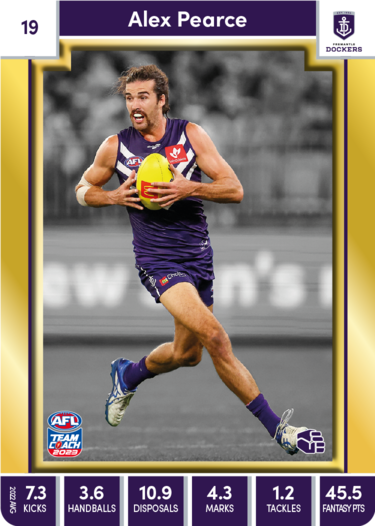 Alex Pearce, 19, Gold Parallel, 2023 Teamcoach AFL — Ja Ja's Collectables
