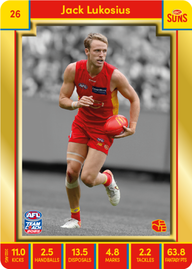 Jack Lukosius, 26, Gold Parallel, 2023 Teamcoach AFL — Ja Ja's Collectables