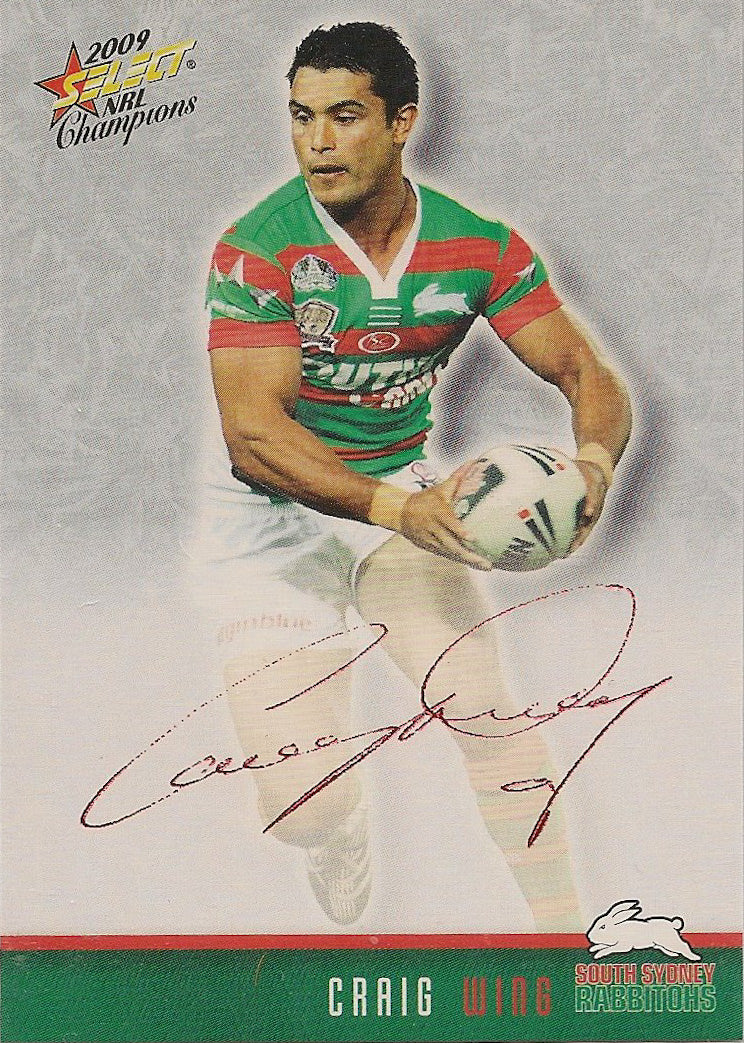 Craig Wing, Red Foil Signature, 2009 Select NRL Champions — Ja Ja's ...