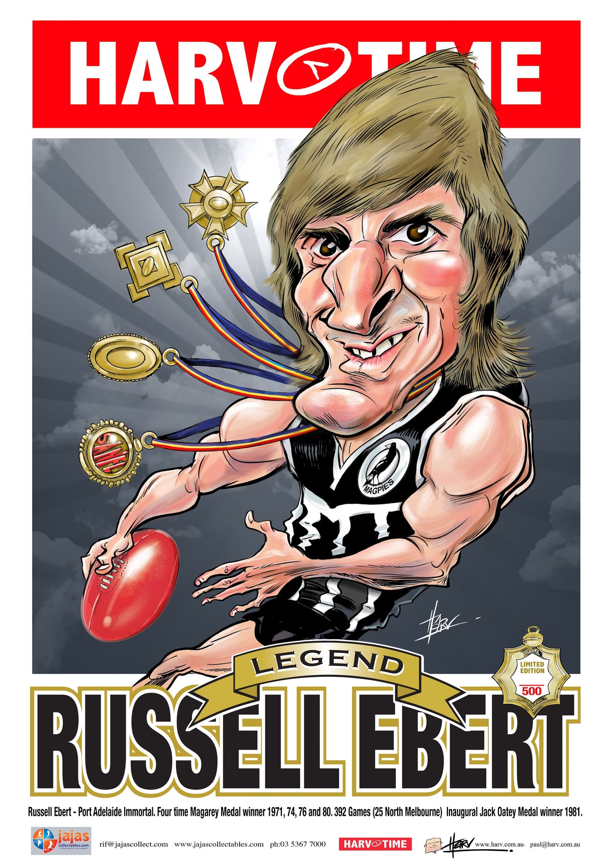 Russell Ebert, LEGEND, Harv Time Poster — Ja Ja's Collectables