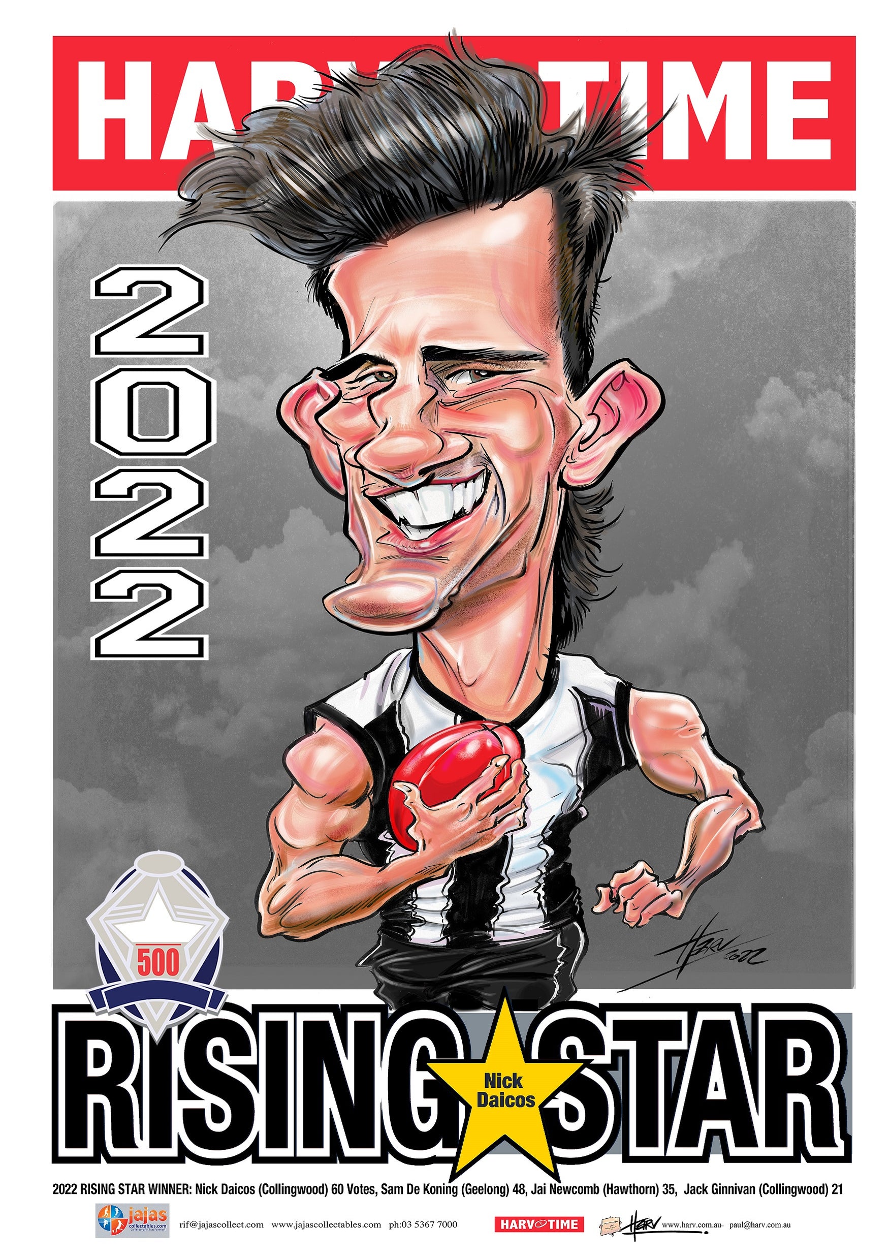Nick Daicos, Rising Star, Harv Time Poster — Ja Ja's Collectables