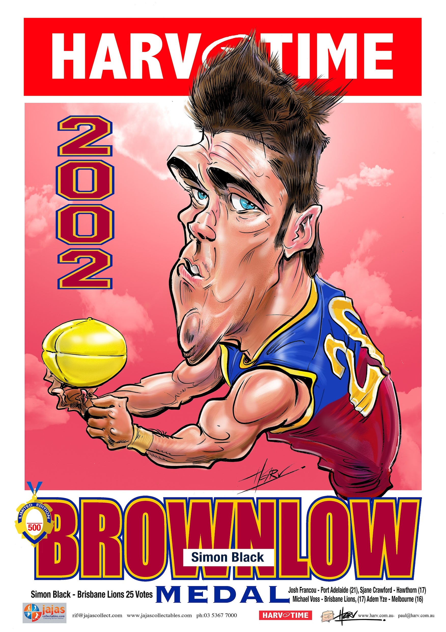 Simon Black, 2002 Brownlow Harv Time Poster — Ja Ja's Collectables