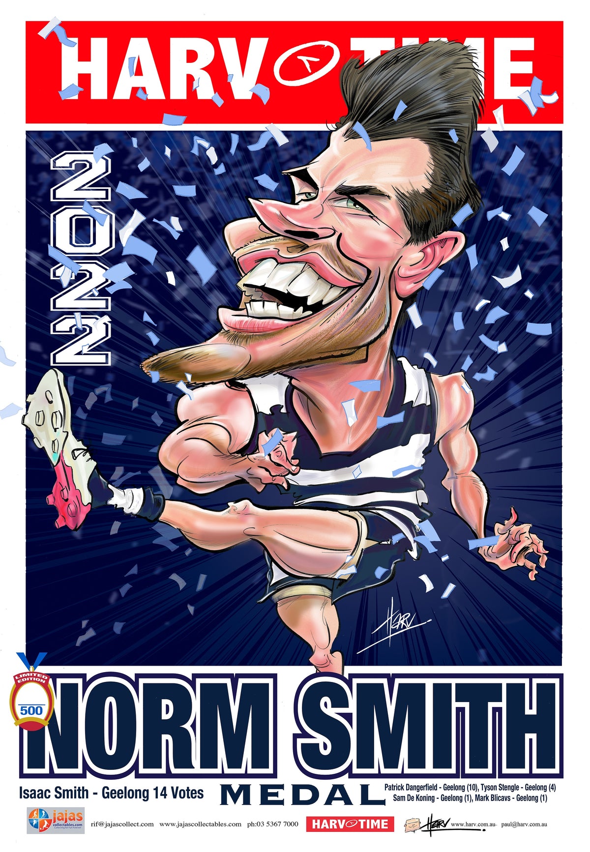 Isaac Smith, 2022 Norm Smith Medal Harv Time Poster — Ja Ja's Collectables