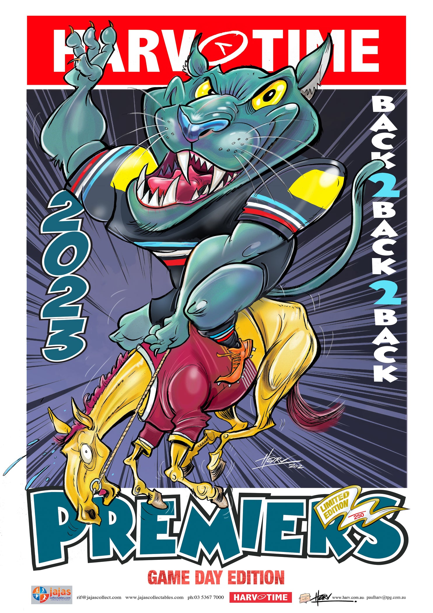 Penrith Panthers 2023 NRL Premiership Poster, GAME DAY, Harv Time — Ja ...