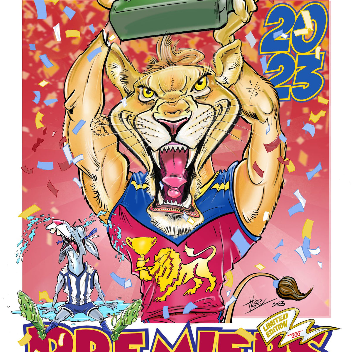 Brisbane Lions AFLW Season 8, 2023 Premiers, Harv Time Poster — Ja Ja's ...