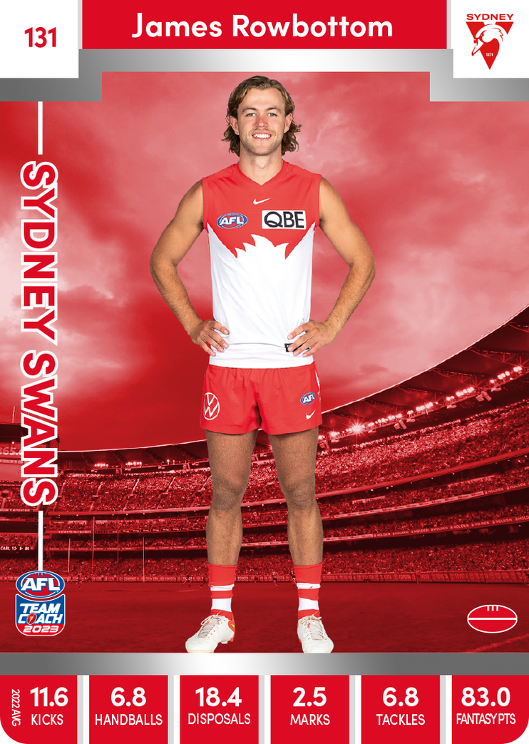 James Rowbottom, 131, Silver Parallel, 2023 Teamcoach AFL — Ja Ja's ...