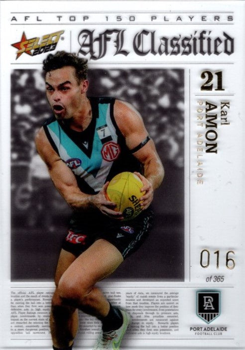 Karl Amon, AFL Classified, 2023 Select AFL Footy Stars — Ja Ja's ...