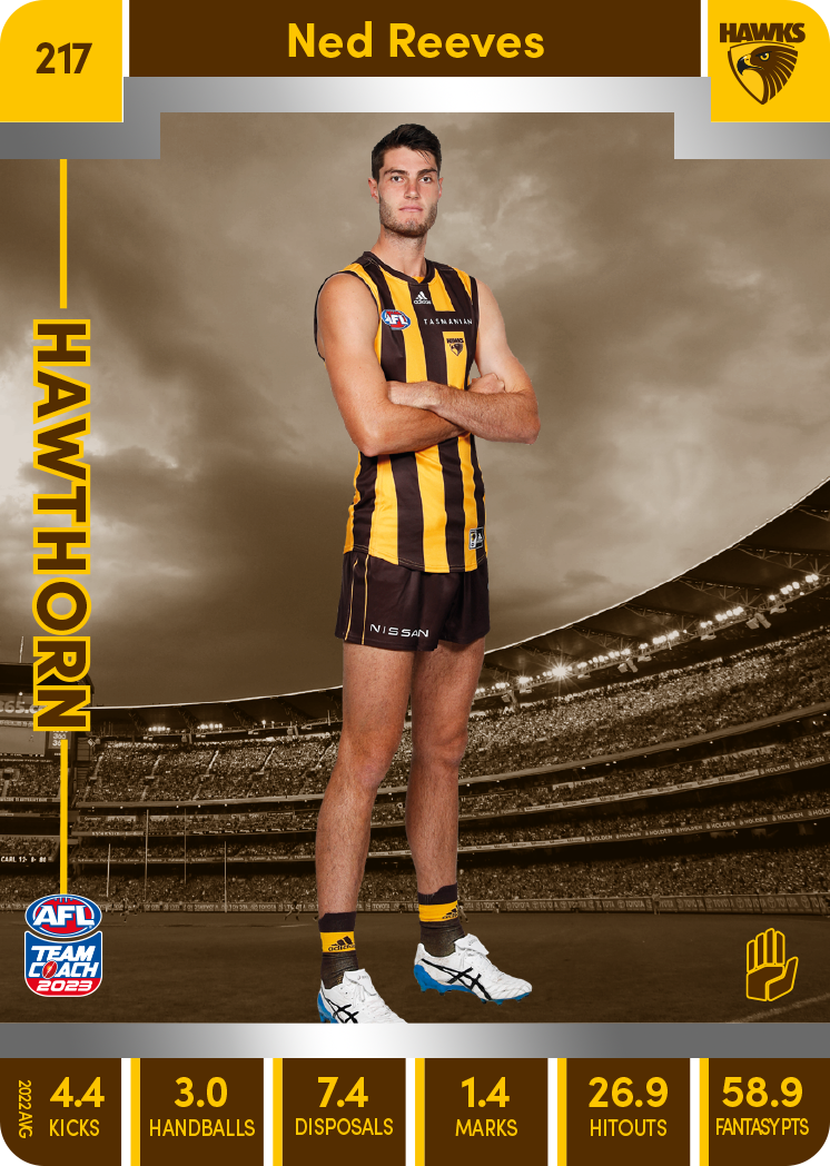 Ned Reeves, 217, Silver Parallel, 2023 Teamcoach AFL — Ja Ja's Collectables