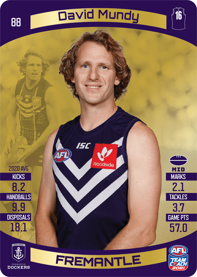 David Mundy, Gold, 2021 Teamcoach AFL — Ja Ja's Collectables