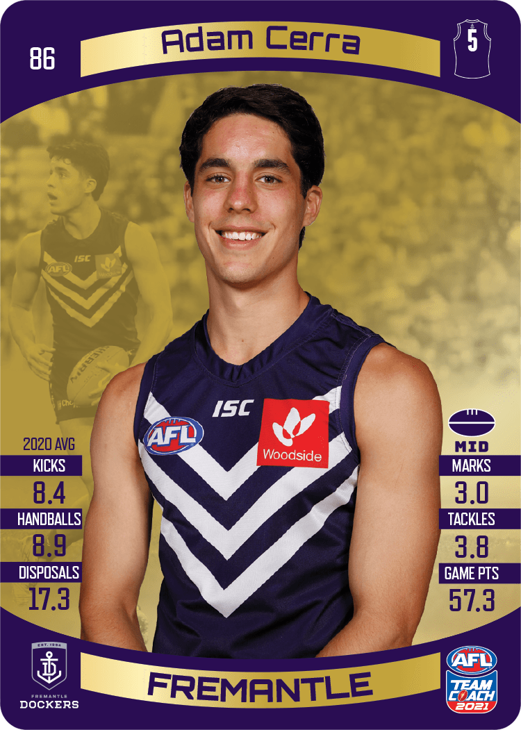 Adam Cerra, Gold, 2021 Teamcoach AFL — Ja Ja's Collectables