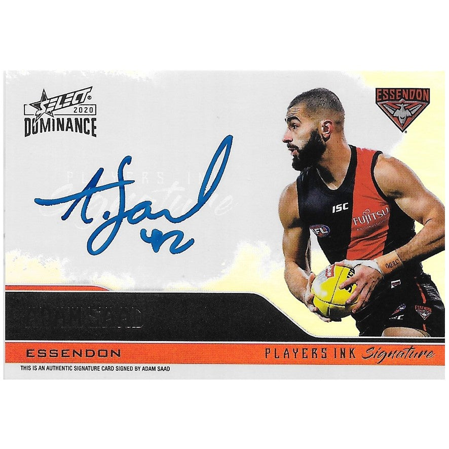 Adam Saad, Players Ink Signature, 2020 Select AFL Dominance — Ja Ja's ...