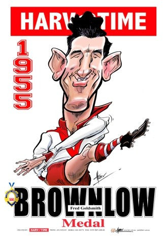 Fred Goldsmith, 1955 Brownlow Medallist, Harv Time Poster — Ja Ja's ...