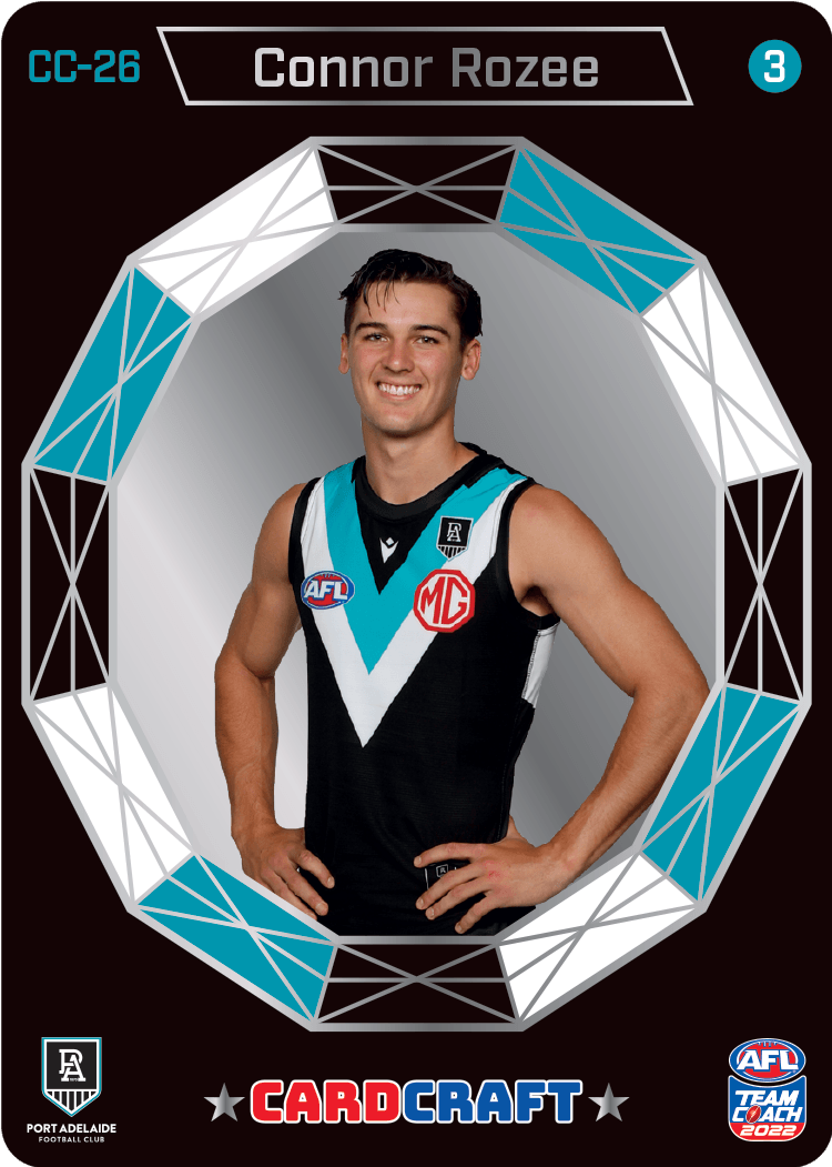 Connor Rozee, Card Craft #3, 2022 Teamcoach AFL — Ja Ja's Collectables