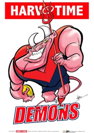 Melbourne Demons, Mascot Print Harv Time Poster — Ja Ja's Collectables