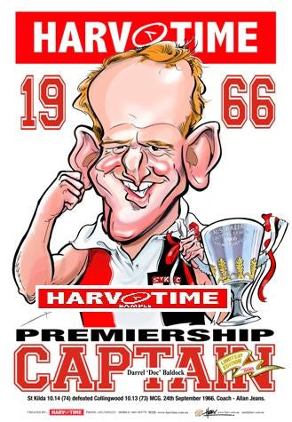 Daryl Baldock, 1966 Premiership Captain, Harv Time Poster — Ja Ja's ...