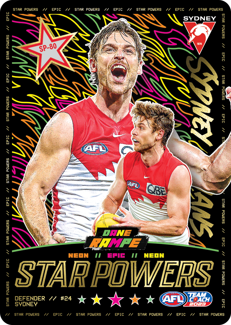 Dane Rampe, NEON Star Powers, 2023 Teamcoach AFL — Ja Ja's Collectables