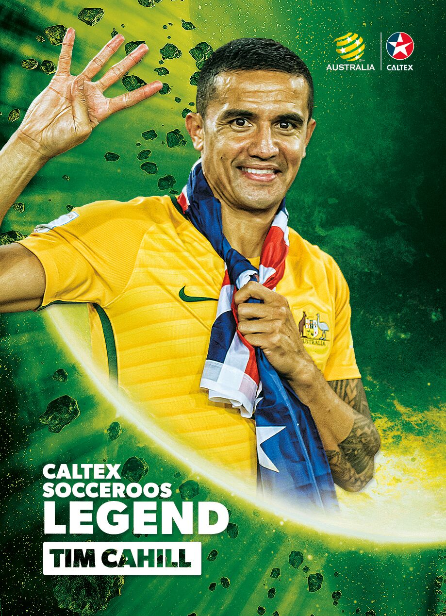 Tim Cahill, Caltex Socceroos Legend card, 2018 Tap'n'play Soccer Tradi ...