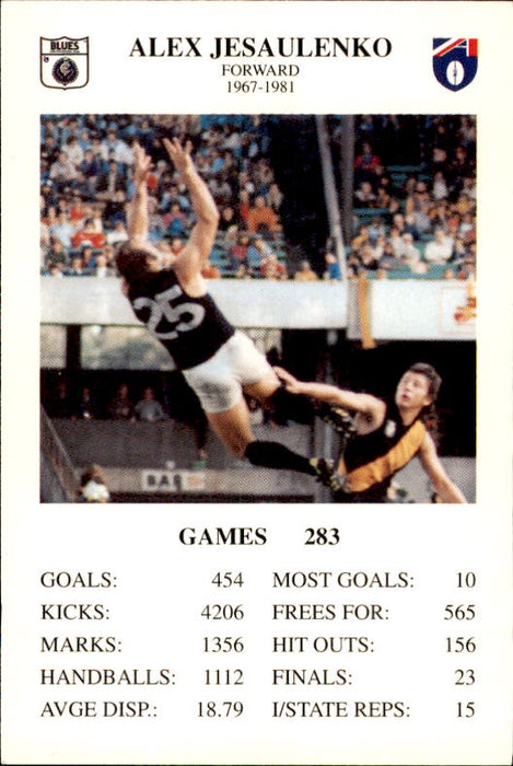 Alex Jesaulenko, The Great Footy Card Game, 1994 Spears Games — Ja Ja's ...
