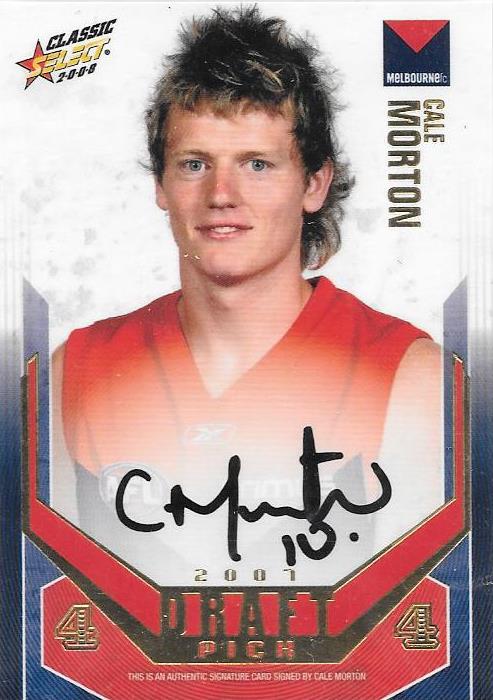 Cale Morton, Draft Pick Signature card, 2008 Select AFL Classic — Ja Ja ...