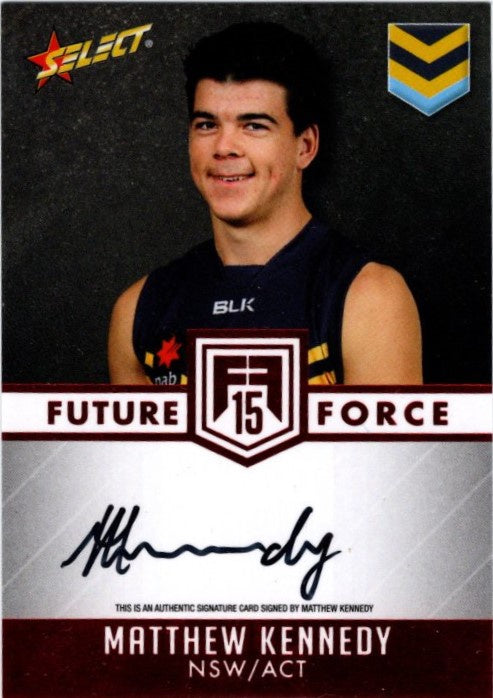 Matthew Kennedy, Signature Red, 2015 Select AFL Future Force — Ja Ja's ...