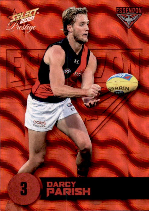 Darcy Parish, Red Parallel, 2021 Select AFL Prestige — Ja Ja's Collectables