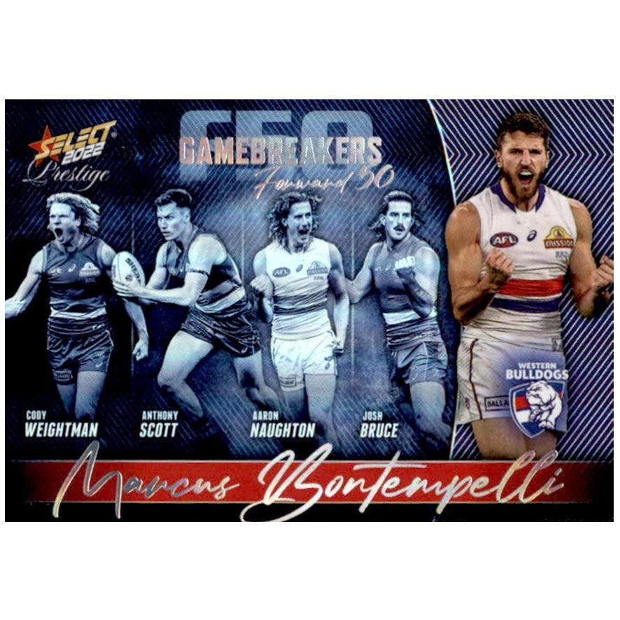 Marcus Bontempelli, Gamebreakers Parallel, 2022 Select AFL Prestige ...