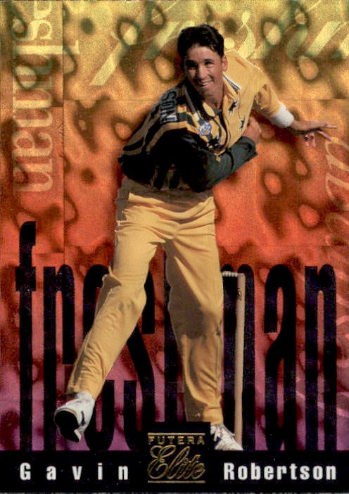 Gavin Robertson, Freshman, 1996 Futera Elite Cricket — Ja Ja's Collectables