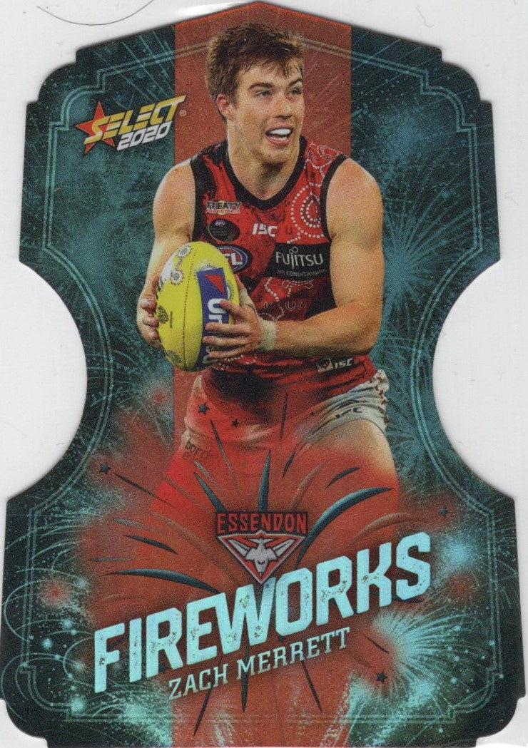 Zach Merrett, Fireworks Die-cut, 2020 Select AFL Footy Stars — Ja Ja's ...